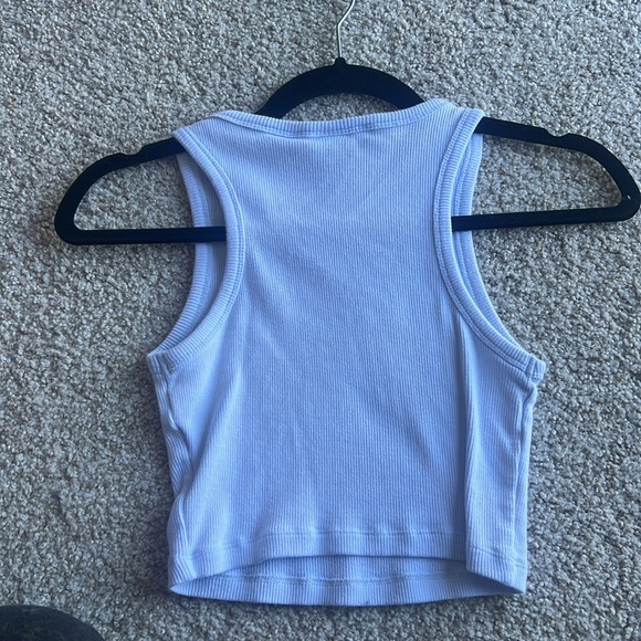 H&M | Tops | Hm Light Baby Blue Ribbed Crop Tank | Poshmark